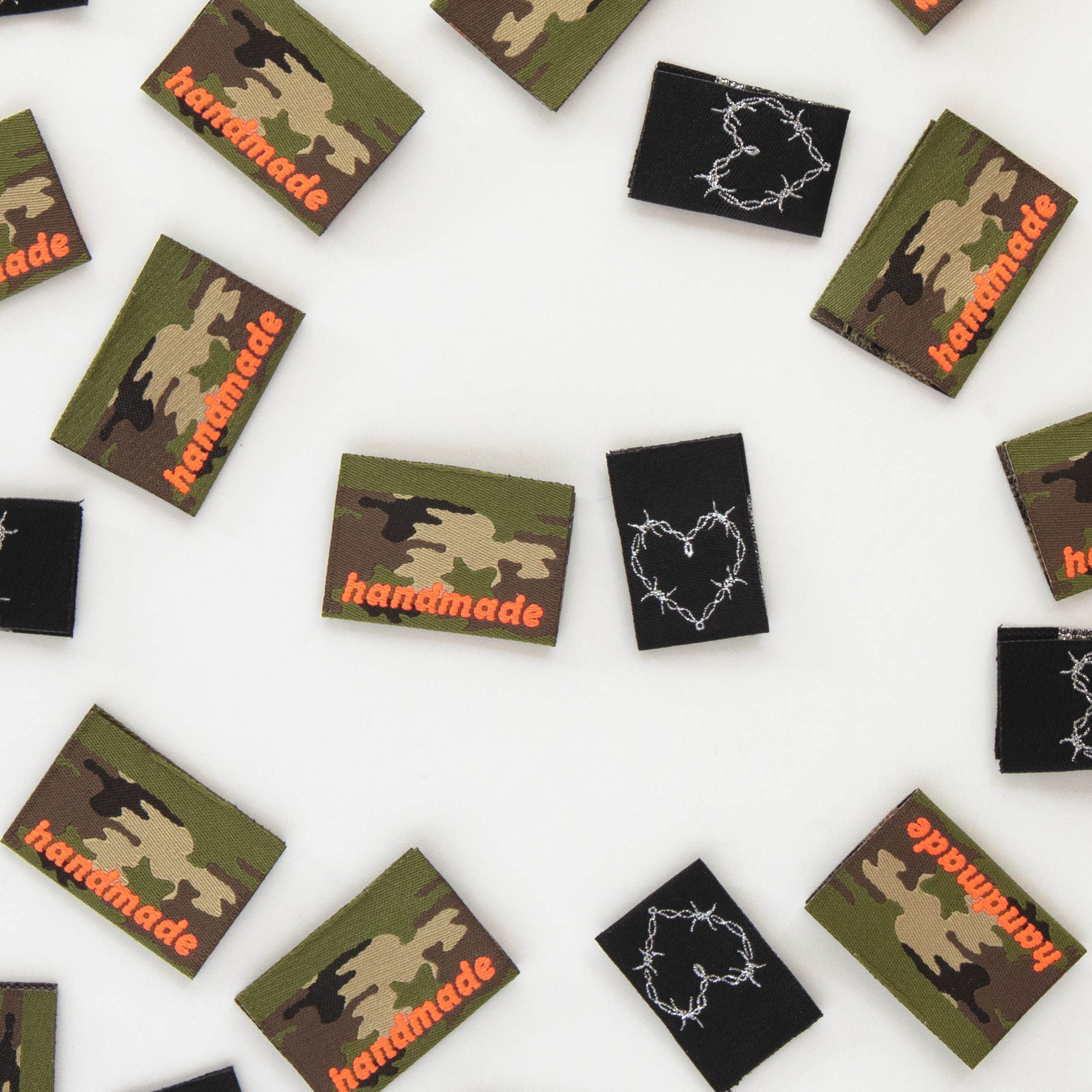 Camo and Barbed Wire Multipack Woven Labels – Sarah Hearts