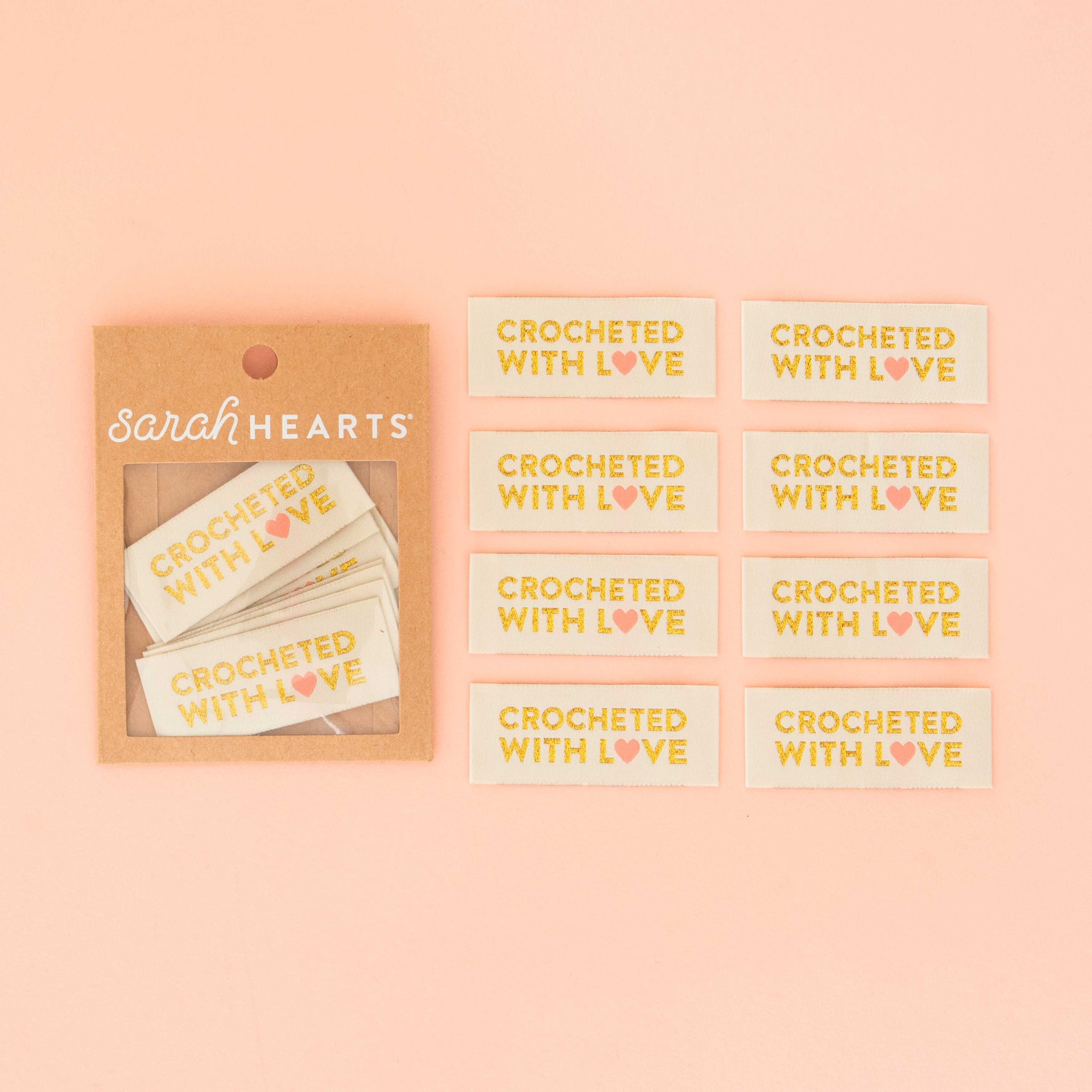 Crocheted with Love Woven Labels – Sarah Hearts