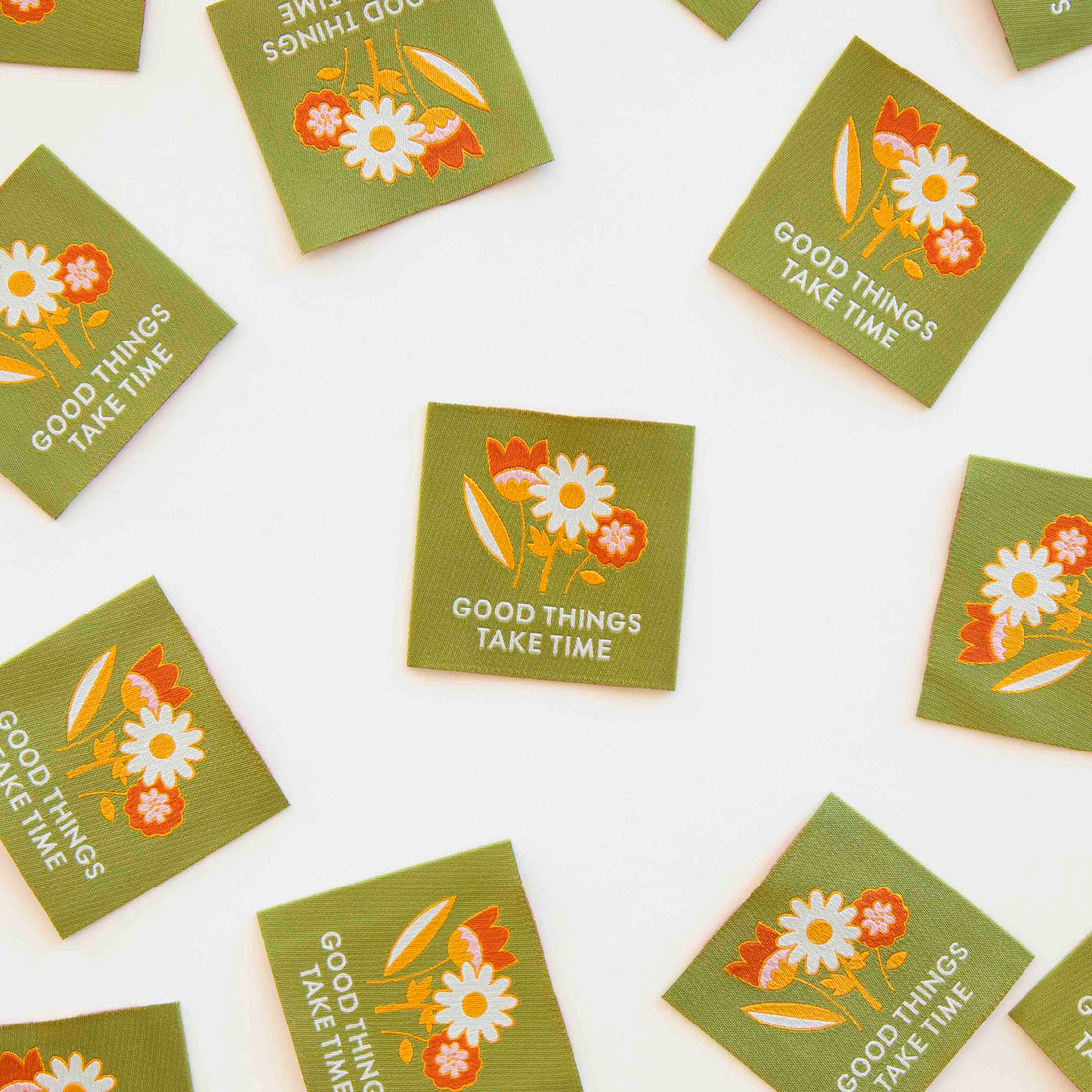 Good Things Take Time Woven Labels – Sarah Hearts