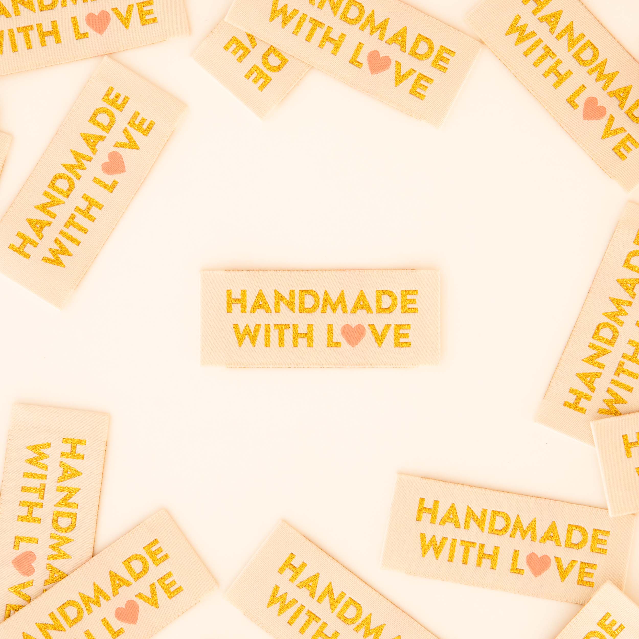 Handmade with Love Gold Woven Labels – Sarah Hearts