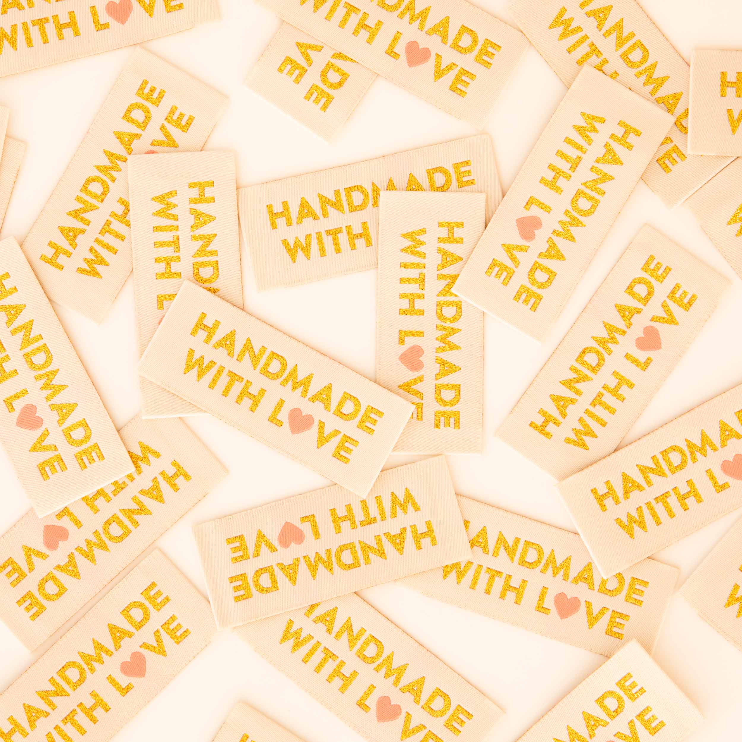 Handmade with Love Gold Woven Labels – Sarah Hearts