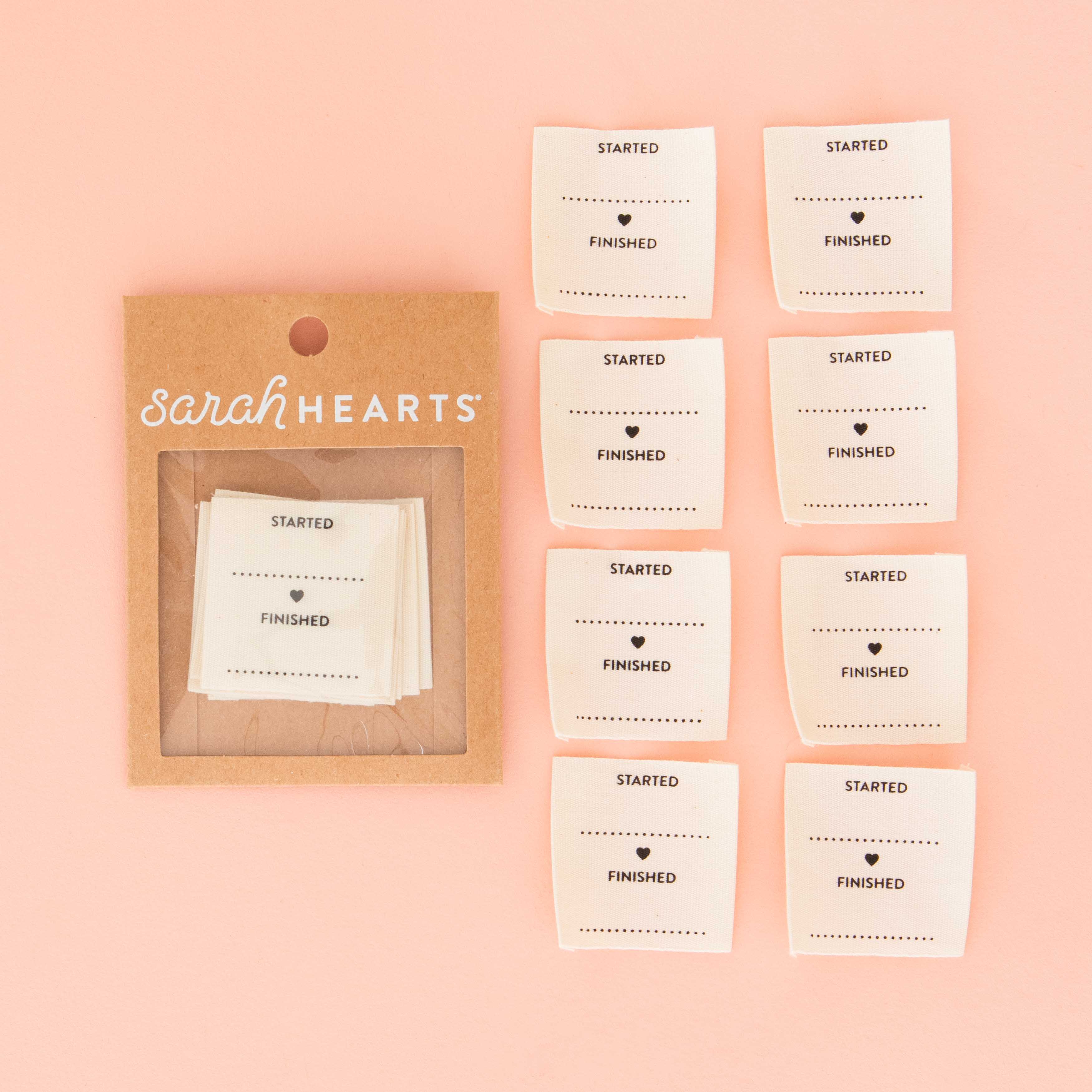 Started/Finished Organic Cotton Labels – Sarah Hearts