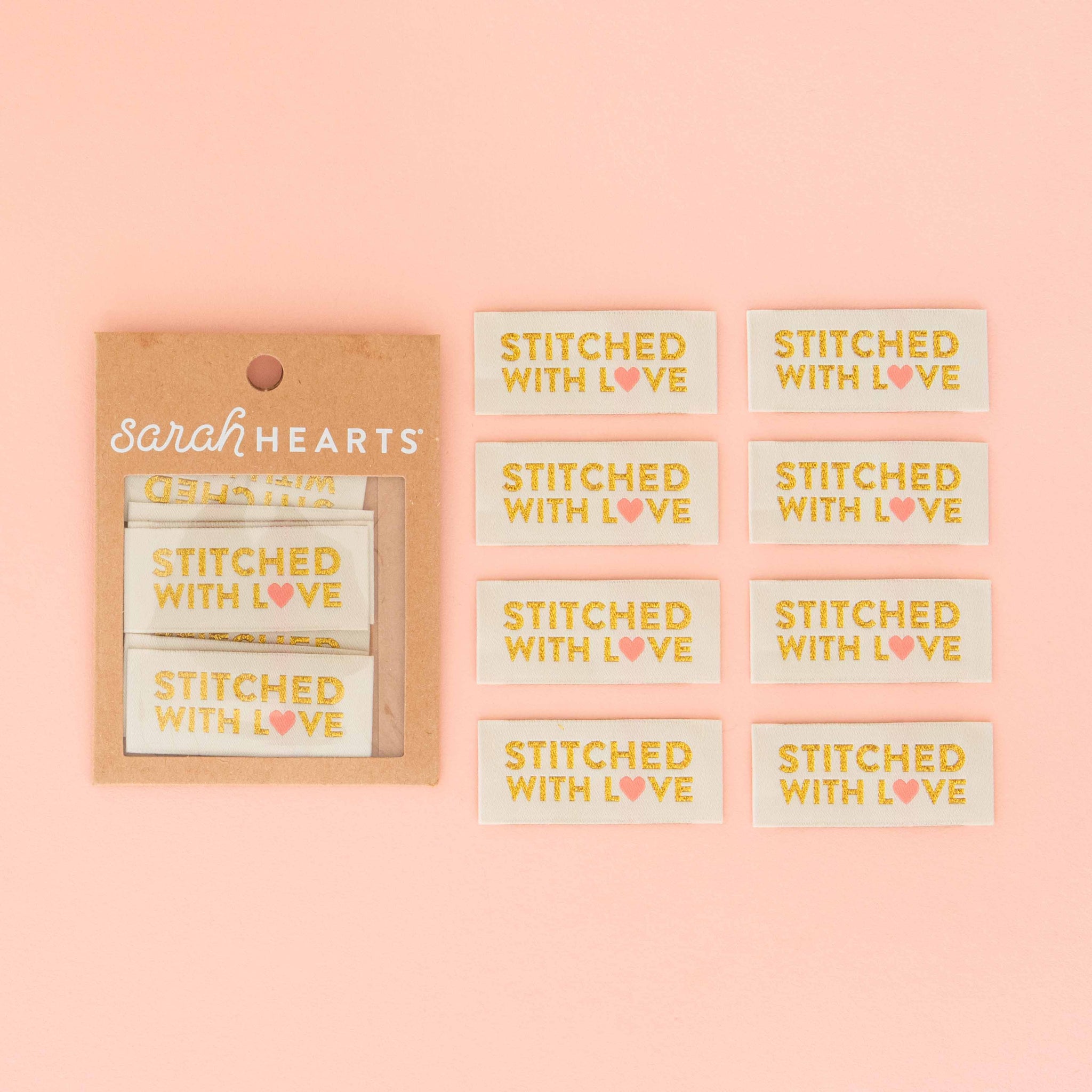 Stitched with Love Woven Sewing Labels – Sarah Hearts