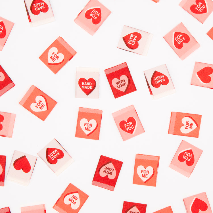 Valentine's Red Candy Heart Woven Labels – Sarah Hearts